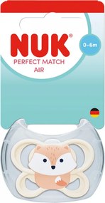 Dudlík NUK Perfect Match Air FOX 0-6m 1ks box velikost 0-6 m