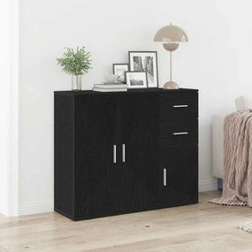 vidaXL Příborník 91 x 29,5 x 75 cm, konstrukční dřevo [823275] Barva: Černý dub