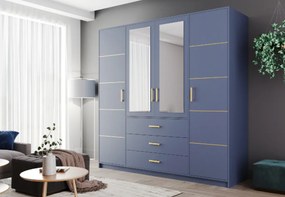 STO Šatní skříň BALI II D4 196 cm Barva: Modrá