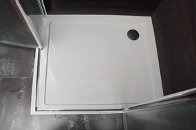 Sprchová zástěna 100x80, obdélníková, čirá, chrom (75+30/65+20) - ALFA LINE DUE