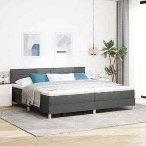 Postel s boxspringem s polštářem Tmavě šedá 200 x 200 cm textil 3338868
