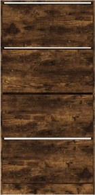 Botník se 4 výklopnými zásuvkami kouřový dub 80 x 21 x 163,5 cm 3214368