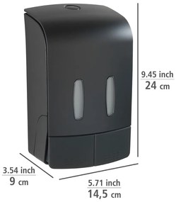 Černý nástěnný plastový dávkovač mýdla 0.96 l Tartas – Wenko