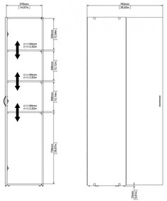 Šatní skříň Sid 40 x 42 x 176 cm, bílá
