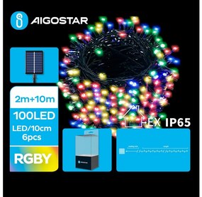 Aigostar B.V. | Aigostar - LED Solární vánoční řetěz 100xLED/8 funkcí 12m IP65 multicolor | AI0425