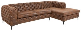 Designová rohová sedačka Rococo 275 cm antik hnědá - pravá