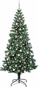 Umělý osvětlený vánoční stromeček Zelená 240 cm PVC a kov 3396790