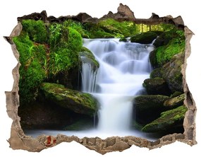 Wallmuralia Nálepka fototapeta 3D výhled Vodopád v lese 95x64 cm