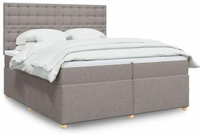 Box spring postel s matrací taupe 200x200 cm textil 3291405