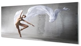 akrylový obraz Žena tančí bílý materiál 120x60 cm