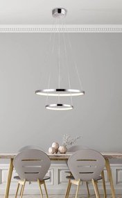 Chromové závěsné LED svítidlo Lune kulaté 50cm 40W  - Candellux