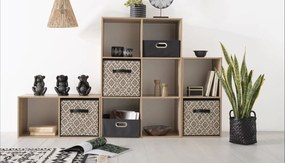 Dekorativní police, bílá, 2 přihrádky, výška 67,6 cm