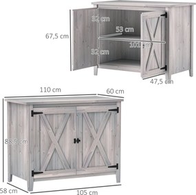 Zahradní kabinet Outsunny, dřevěná odolná kůlna na nářadí 110x60x88,5cm, zahradní domek s dvěřmi, policemi, skříní na nářadí, kůlna na zahradu pro pa…