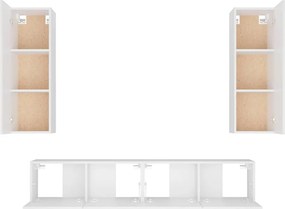 4dílný set TV skříněk bílý kompozitní dřevo 3114198