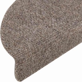 Schodové rohože samolepicí 10 ks 56 x 17 x 3 cm béžové půlkulaté 149693