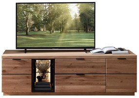 TV stolek Napoli 31 s LED osvětlením 200 cm z masivu dub Bianco