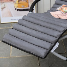 Houpací křeslo Outsunny ergonomické houpací křeslo 2 v 1 zahradní křeslo houpací lehátko kovové textilénové kulovité tmavě šedé 145x74x88 cm pro poho…