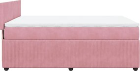 Box spring postel s matrací růžová 140x200 cm samet 3290057