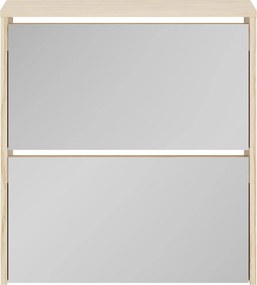 Botník dvoupatrový zrcadlo dub 63 x 17 x 67 cm 243045