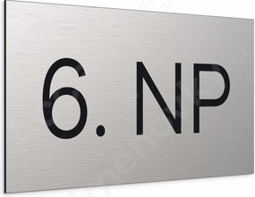 ACCEPT Označení podlaží "6. NP" - stříbrná tabulka - černý popis