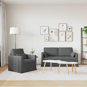 Set pohovek 2 ks Tmavě šedá textil 3407538