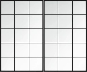 Nástěnná zrcadla 2 ks černá 100 x 60 cm kov 3189035