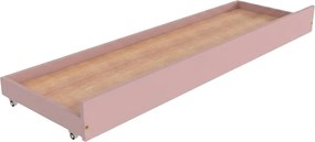 Benlemi Úložný dřevěný šuplík STORAGE pod postel na kolečkách Zvolte barvu: Pastelově růžová, Zvolte rozměr: 55x150 cm (pod postel o délce 160 cm), Zvolte variantu: Pro postel LUCKY, TULY, PLOTTY, CHALOUPKA