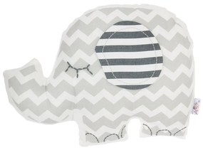Šedý dětský polštářek s příměsí bavlny Apolena Pillow Toy Elephant, 34 x 24 cm