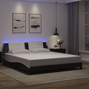 Rám postele s LED bez matrace Zadar černý a bílý 180x200 cm 3214129