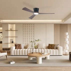 ZEVENTI - LED Stropní ventilátor AUREX LED/24W/230V Wi-Fi Tuya černá/ořech + DO