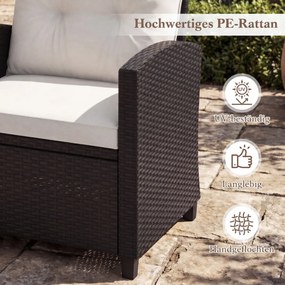 Costway 3 PCS. Ratanová sada Gartenmöbel inkl. 2 Sessel a 1 Beistelltisch – bílý