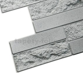 Obkladové panely 3D PVC TP10019927, cena za kus, rozměr 980 x 490 mm, pískovcový kámen šedý, GRACE