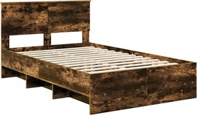 Rám postele s čelo Kouřový dub 120 x 123 cm Kompozitní dřevo 3408869