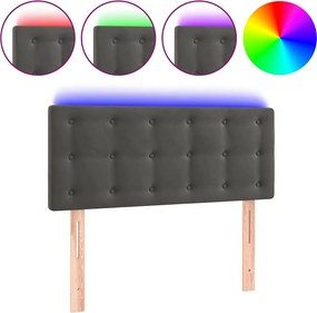 Čelo postele s LED tmavě šedé 90x5x78/88 cm samet 3122083