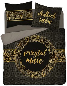 Detexpol Bavlněné povlečení 160x200 Hug me black gold 3755 A Holland 78