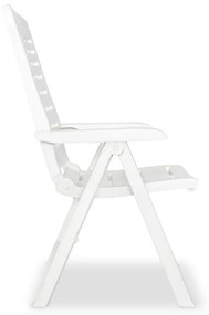 Polohovatelné zahradní židle 2 ks plastové bílé - Default Title