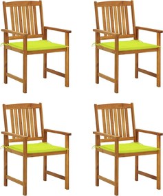 vidaXL Zahradní židle s poduškami 4 ks masivní akáciové dřevo [3061186] Barva: krémová