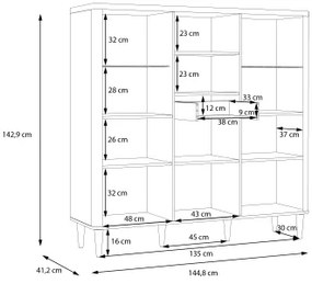 Vitrína VIRO hnědá/béžová