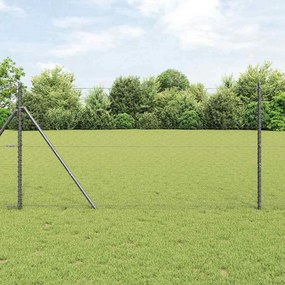 Hexagonální kotvení plotu 10 x 1,4 m Ocel potažená PVC Šedá 3352788