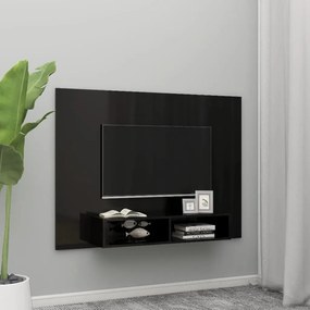 vidaXL Nástěnná TV skříňka černá vysoký lesk 135x23,5x90cm dřevotříska