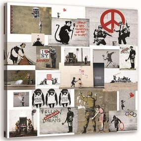 Gario Obraz na plátně Banksy mural - sbírka streetartových děl Rozměry: 30 x 30 cm