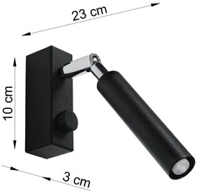 Černé bodové svítidlo 10x3 cm Tiden – Sollux