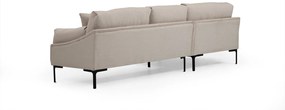 Designová rohová sedačka Pallavi 255 cm krémová - levá