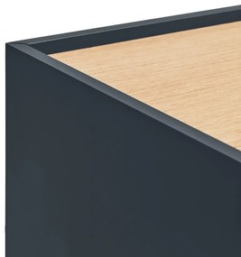 Antracitově šedý dubový TV stolek Teulat Otto 180 x 40 cm