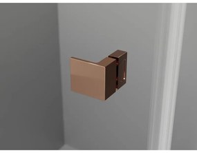 Mexen Lunar, L výklopný půlkruhový sprchový kout 100 x 100 cm, 8mm čiré sklo, profil růžové zlato, 833L-100L-100P-60-00