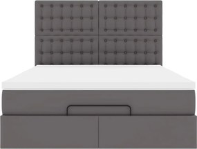 Osmanský rám postele s matrací šedá 140x190cm umělá kůže 3313004