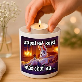 Ahome CZ Originální skleněný svícen Pan králík