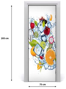 Fototapeta na dveře samolepící ovoce a led 75x205 cm