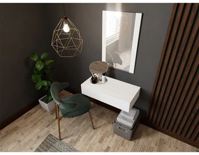 Toaletní stolek se zrcadlem Sinenko, Barva: bílá