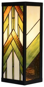 Nástěnné zeleno-béžové světlo Tiffany v art deco stylu Claire – 14x16x40 cm